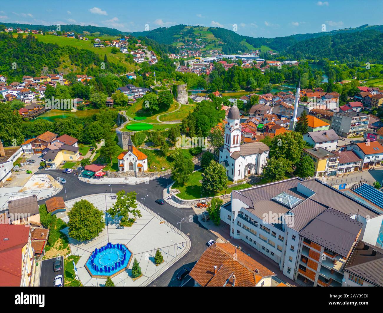 Panorama view of Bosanska Krupa town in Bosnia and Herzegovina Stock ...