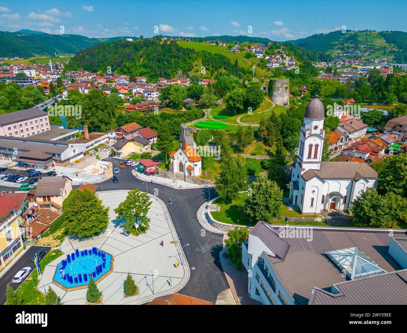 Panorama view of Bosanska Krupa town in Bosnia and Herzegovina Stock ...