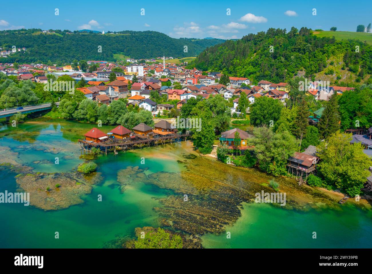Riverisde of Una in Bosanska Krupa in Bosnia and Herzegovina Stock ...