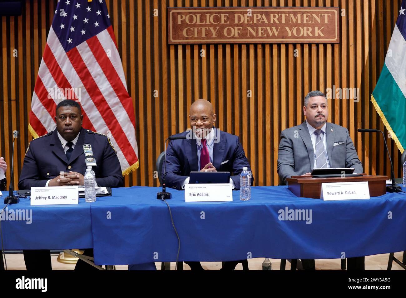 One Police Plaza, New York, USA, April 03, 2024 - Mayor Eric Adams ...
