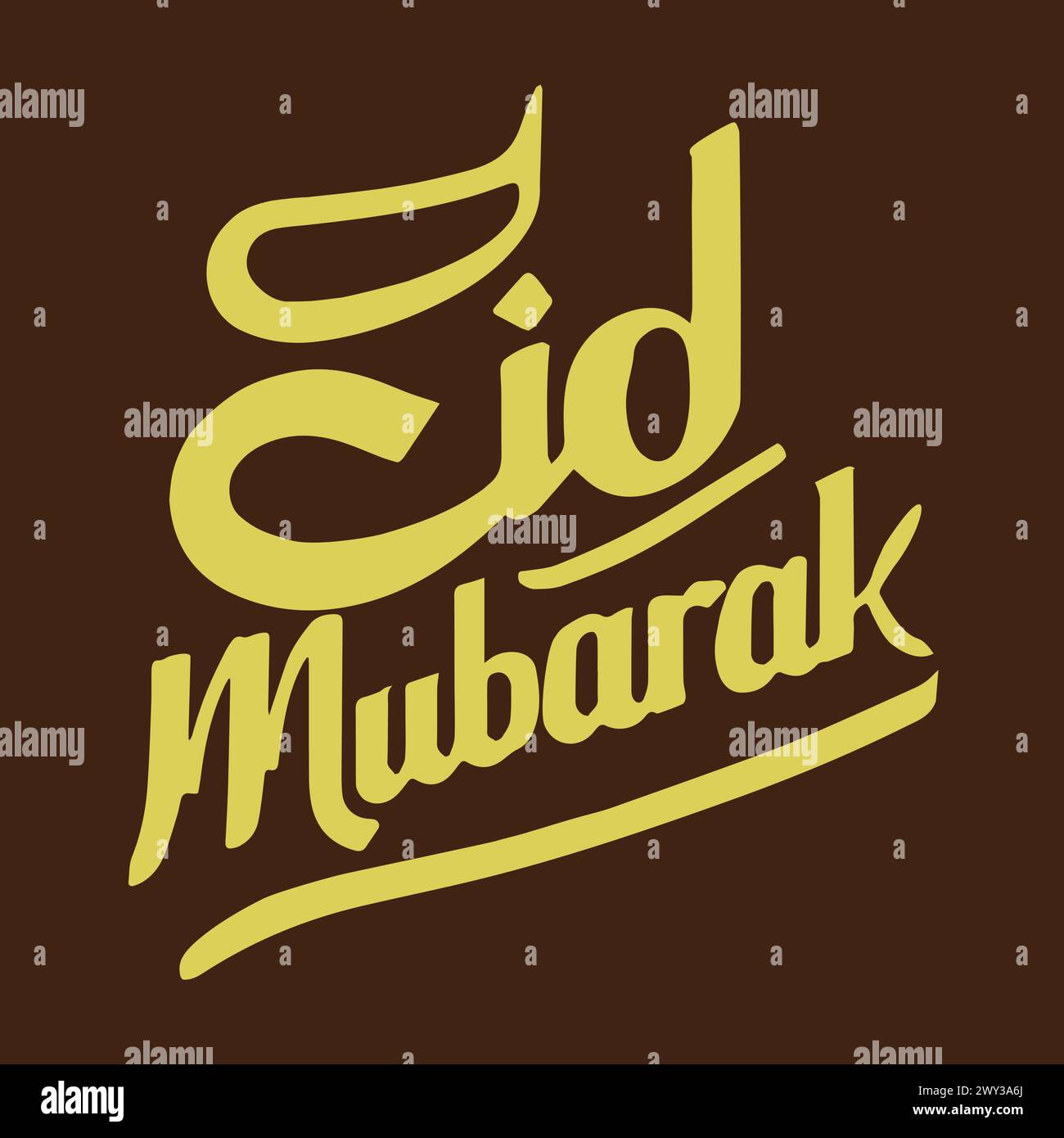 Eid Mubarak Calligraphy Title Isolated on gray background Stock Vector ...