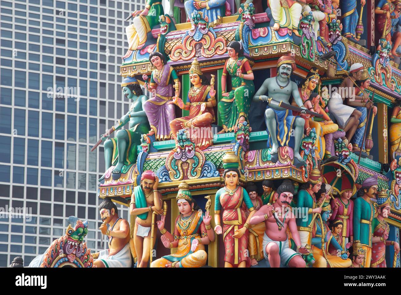 2 April 2024. Close up detail shot of Sri Mariamman Temple with ...