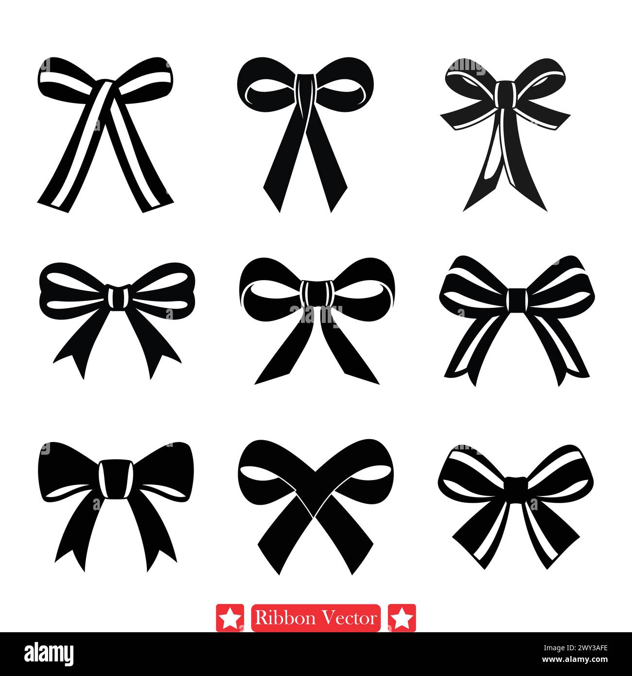 Ribbon Silhouette Showcase Versatile Designs for All Projects Stock ...