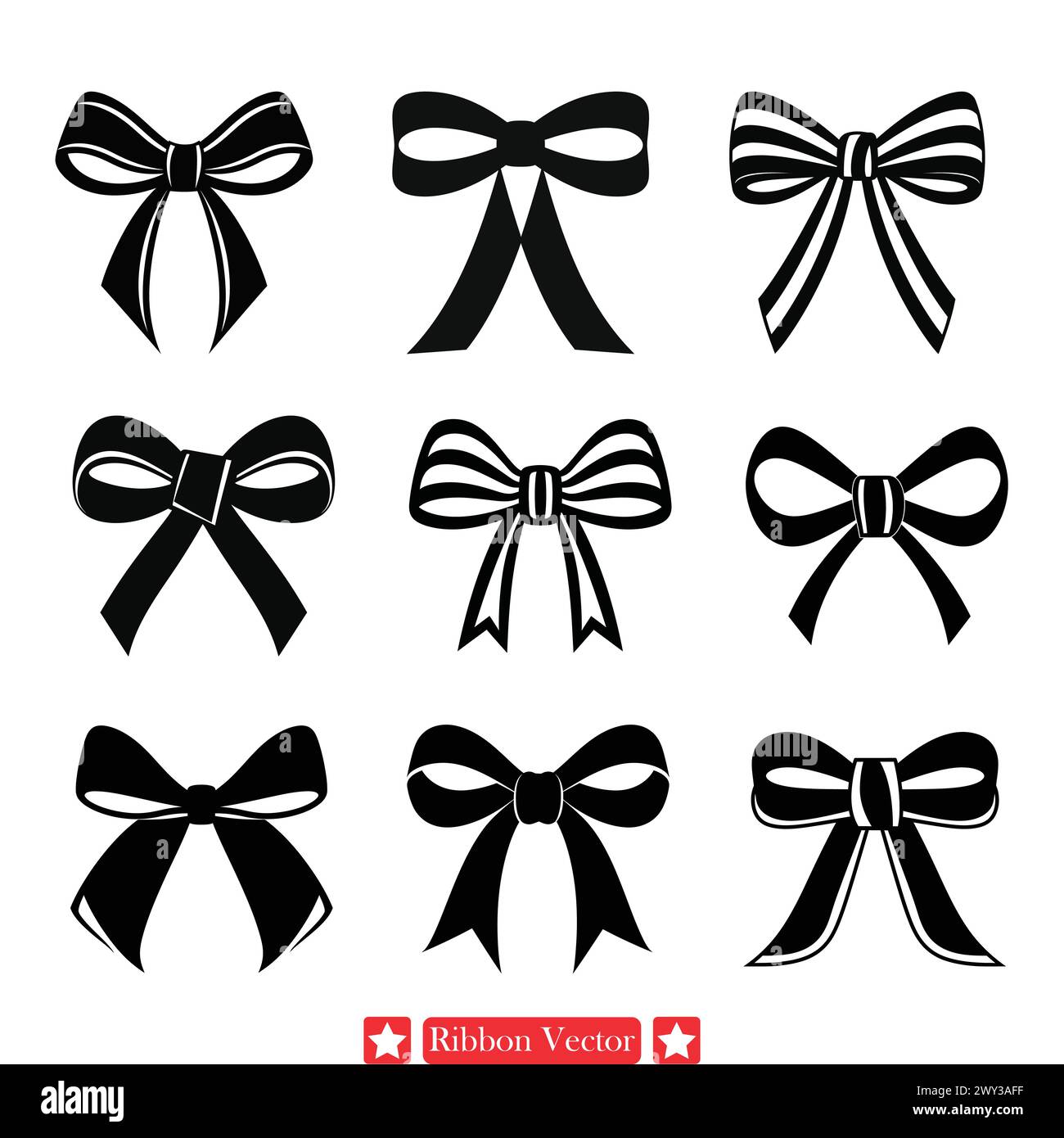 Contemporary Ribbon Elegance Stylish Designs for Modern Trends Stock ...