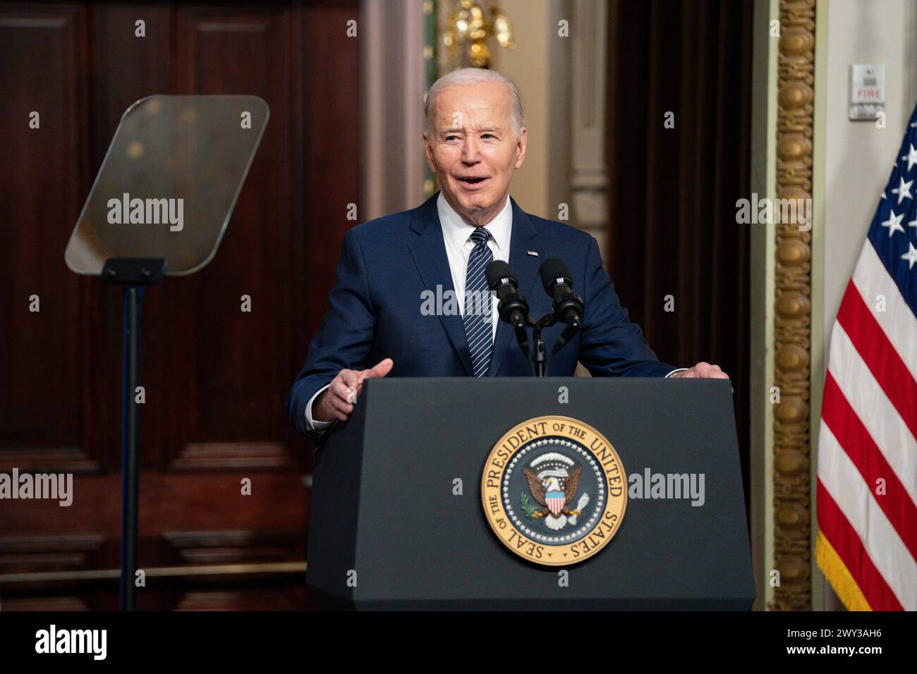 United States President Joe Biden speaks on lowering healthcare costs ...