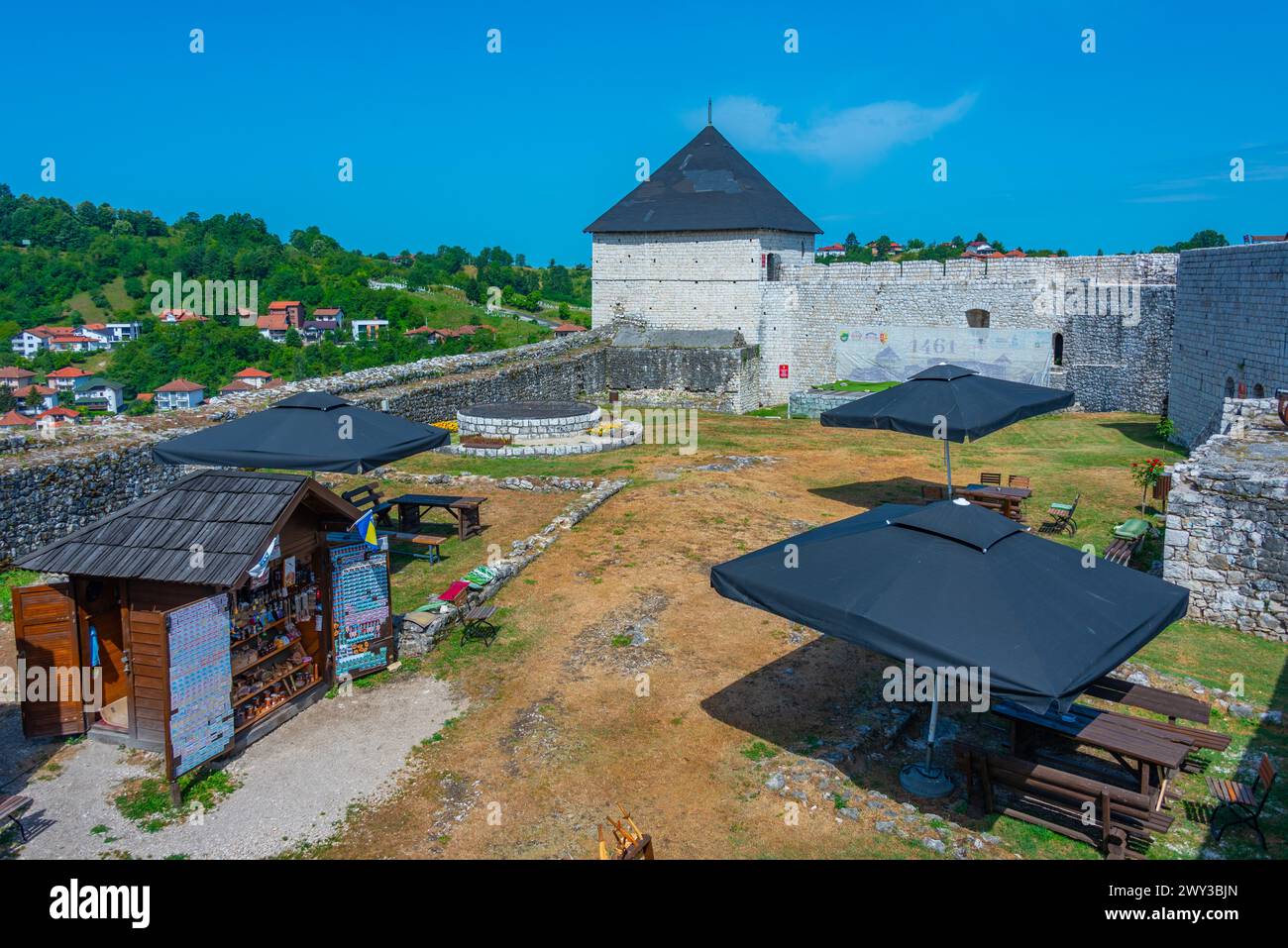 View of Tesanj castle in Bosnia and Herzegovina Stock Photo - Alamy