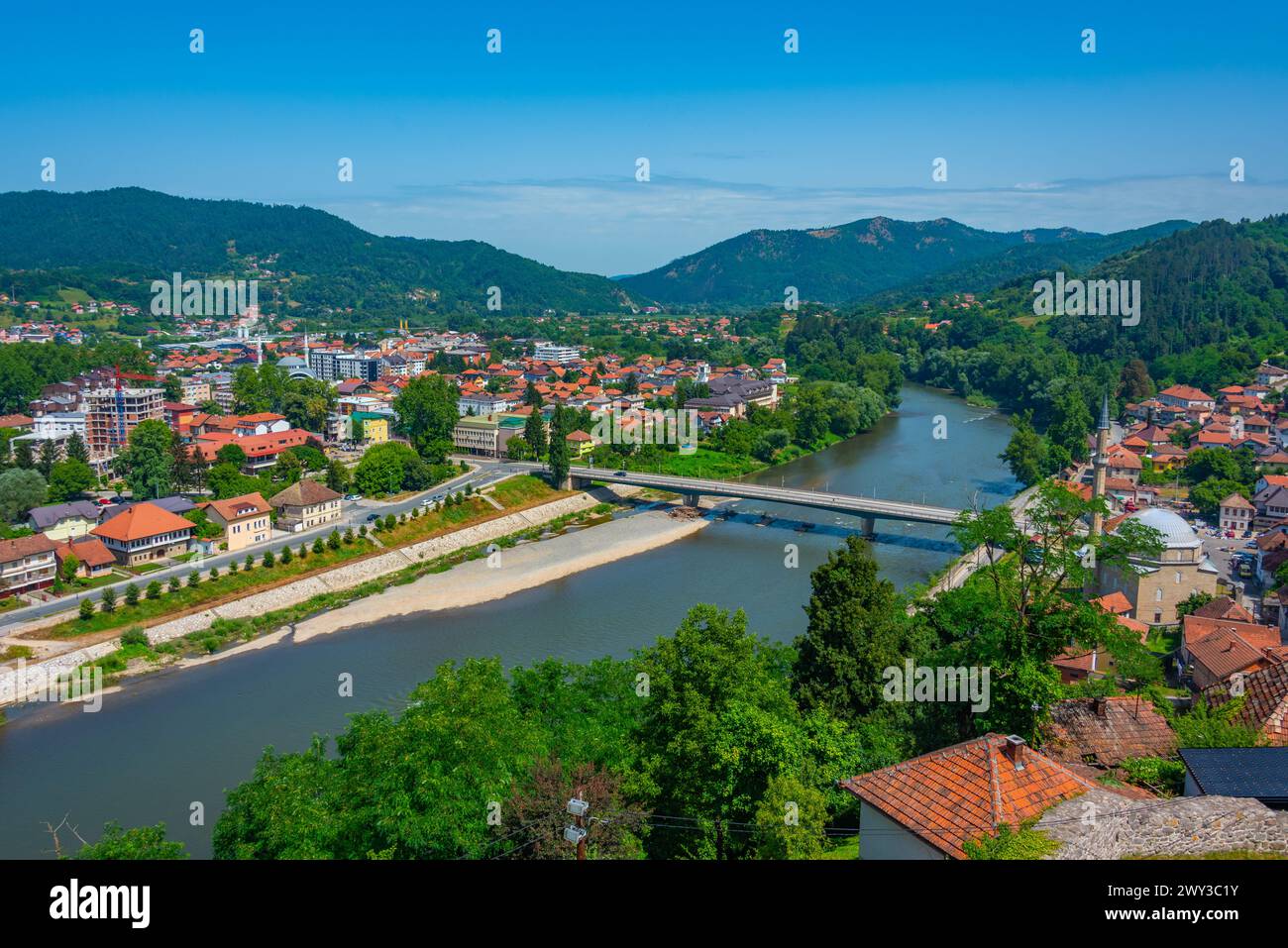 Cityscape of Bosnian town Maglaj Stock Photo - Alamy