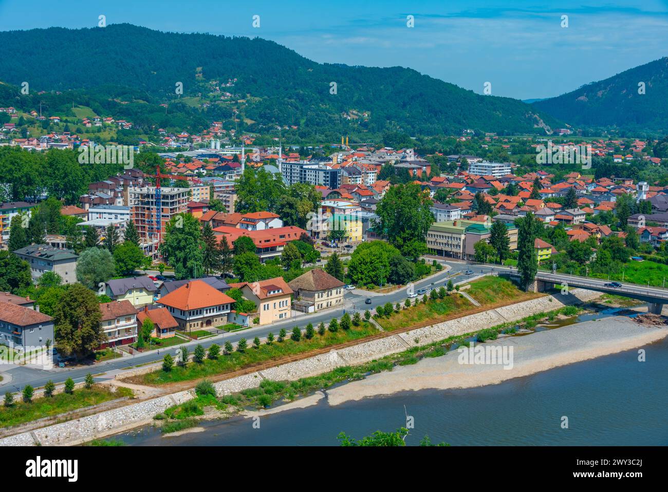 Cityscape of Bosnian town Maglaj Stock Photo - Alamy