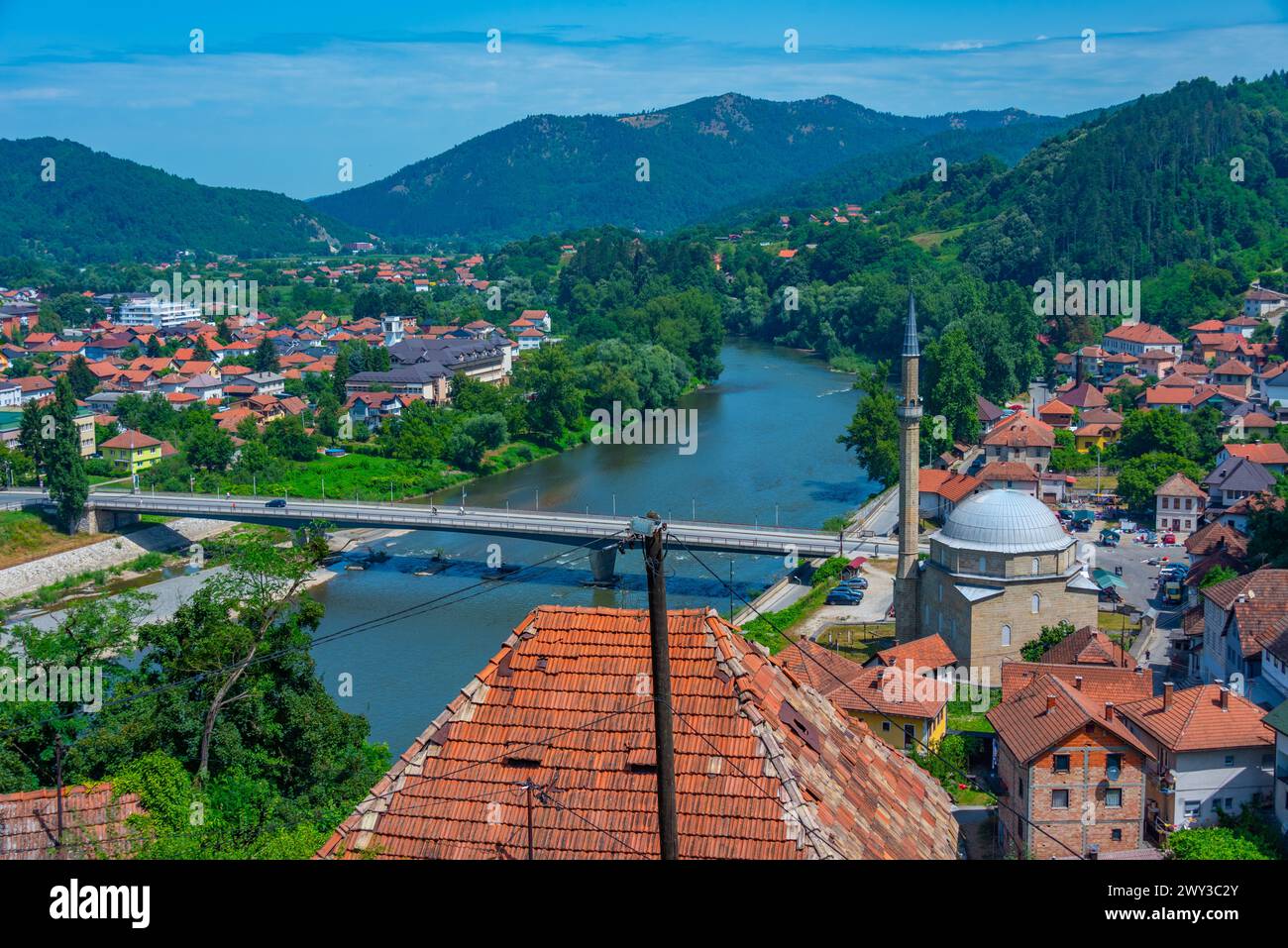 Cityscape of Bosnian town Maglaj Stock Photo - Alamy