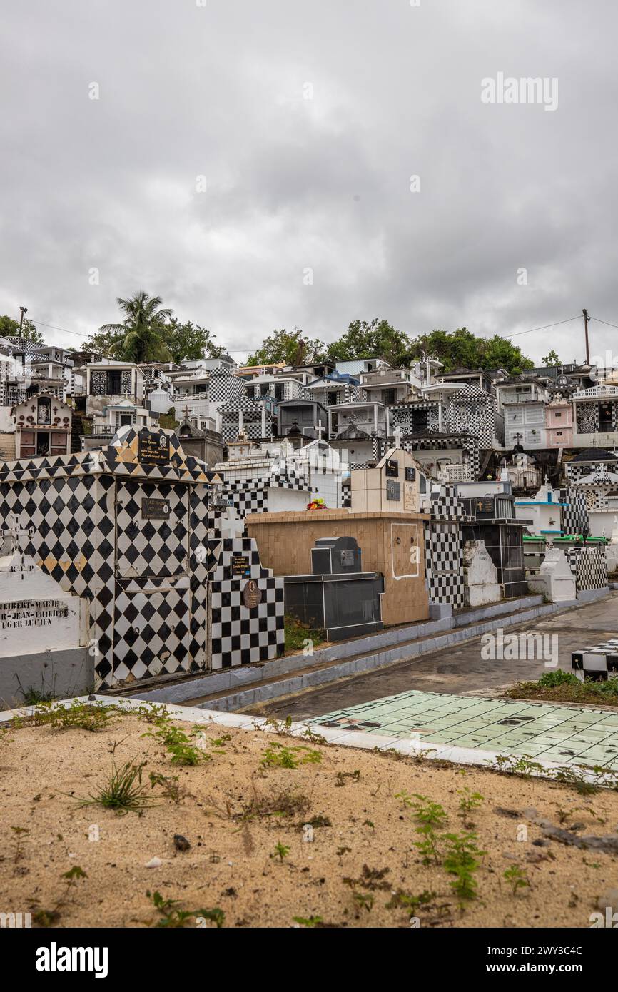 Famous cemetery, many mausoleums or large tombs decorated with tiles ...