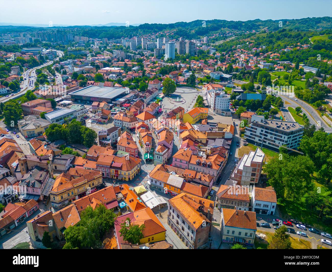 Panorama view of bosnian town Tuzla Stock Photo - Alamy