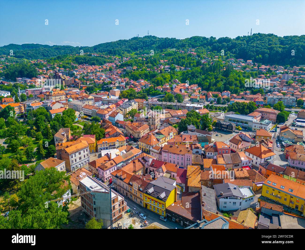 Panorama view of bosnian town Tuzla Stock Photo - Alamy