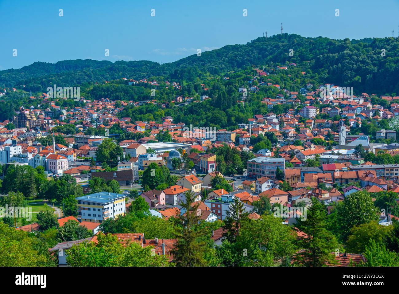 Panorama view of bosnian town Tuzla Stock Photo - Alamy