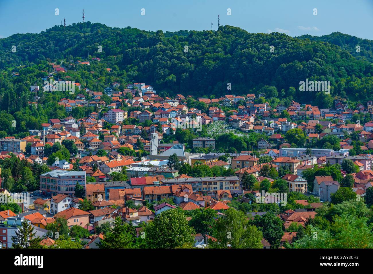 Panorama view of bosnian town Tuzla Stock Photo - Alamy