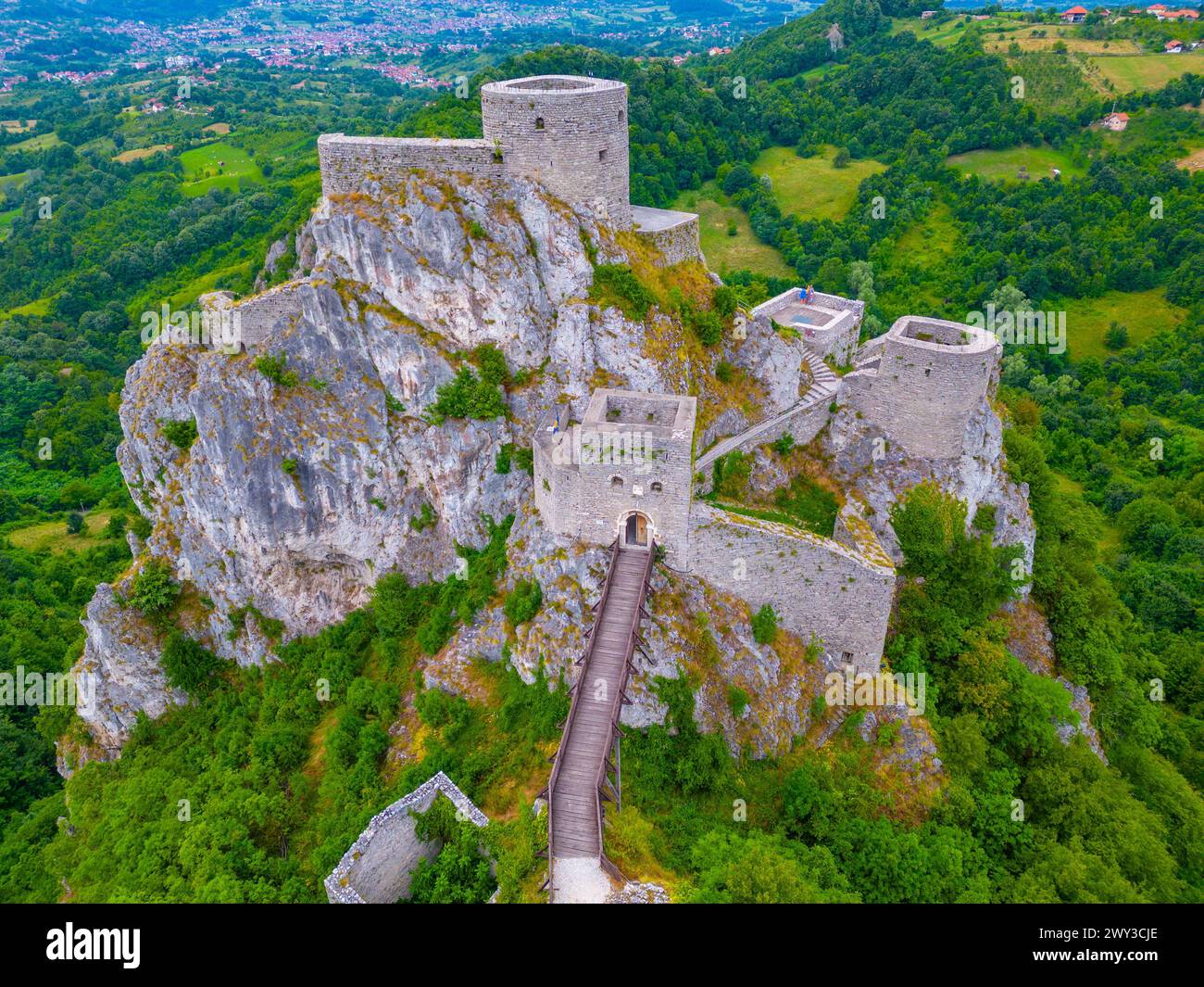 Panorama view of Srebrenik Fortress in Bosnia and Herzegovina Stock ...