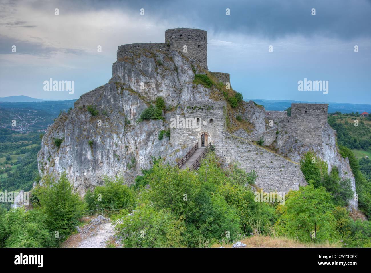 Panorama view of Srebrenik Fortress in Bosnia and Herzegovina Stock ...