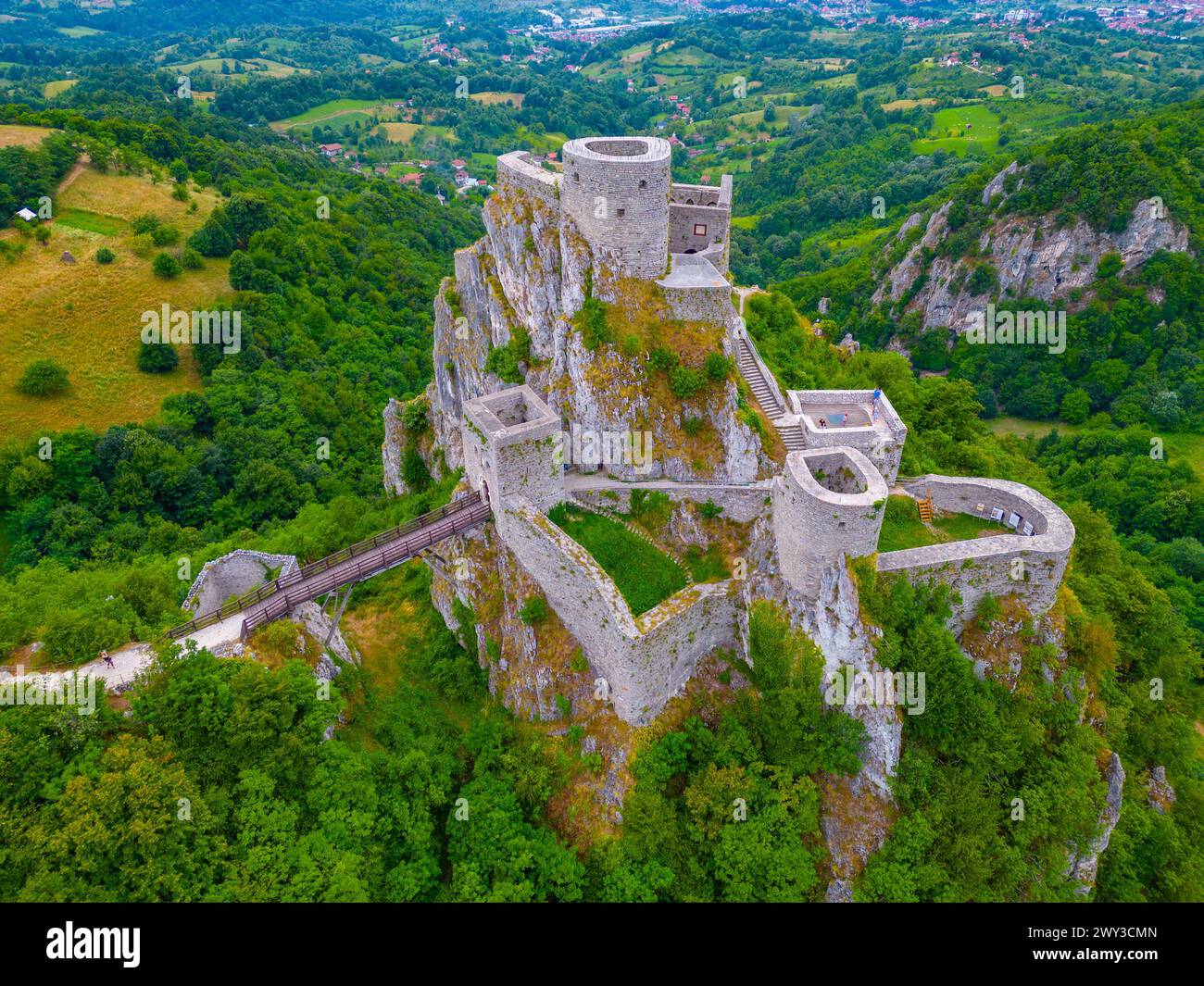 Panorama view of Srebrenik Fortress in Bosnia and Herzegovina Stock ...