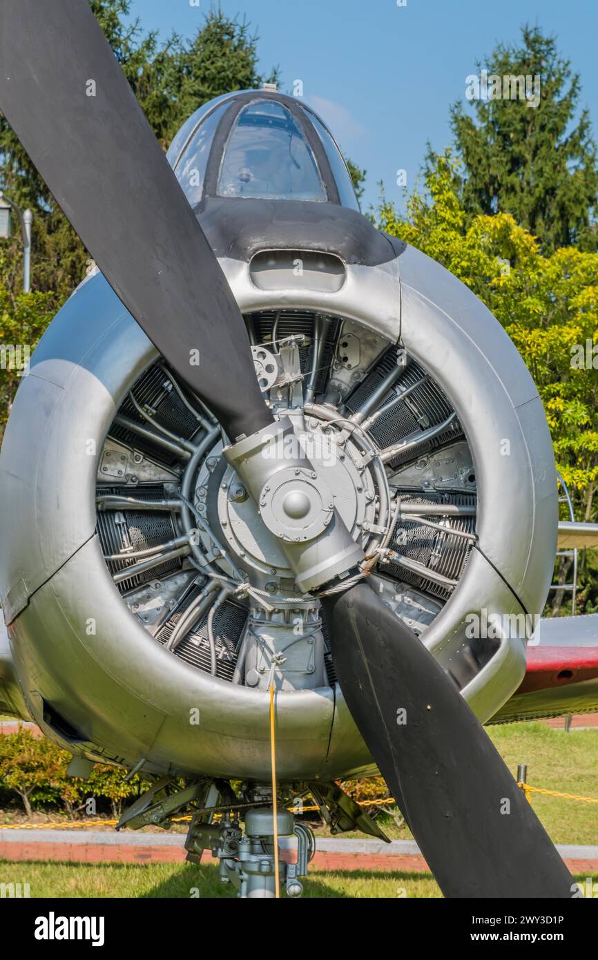 Closeup of engine and front cowling of T28 Trojan military training ...