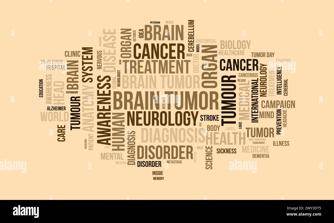 Brain Tumor word cloud template. Health and Medical awareness concept ...