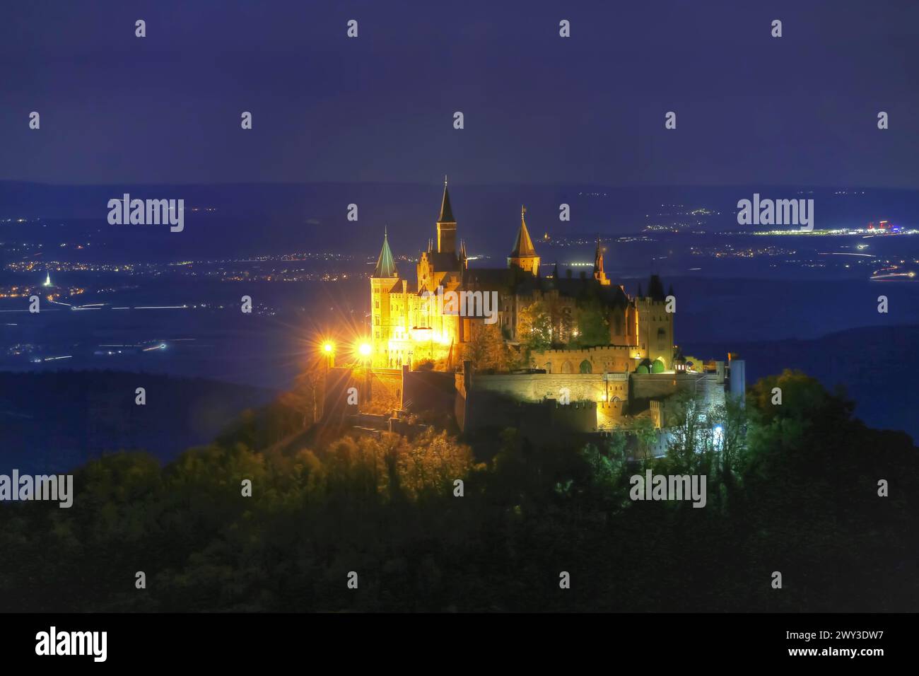 Hohenzollern Castle, ancestral castle of the princely family and former ...