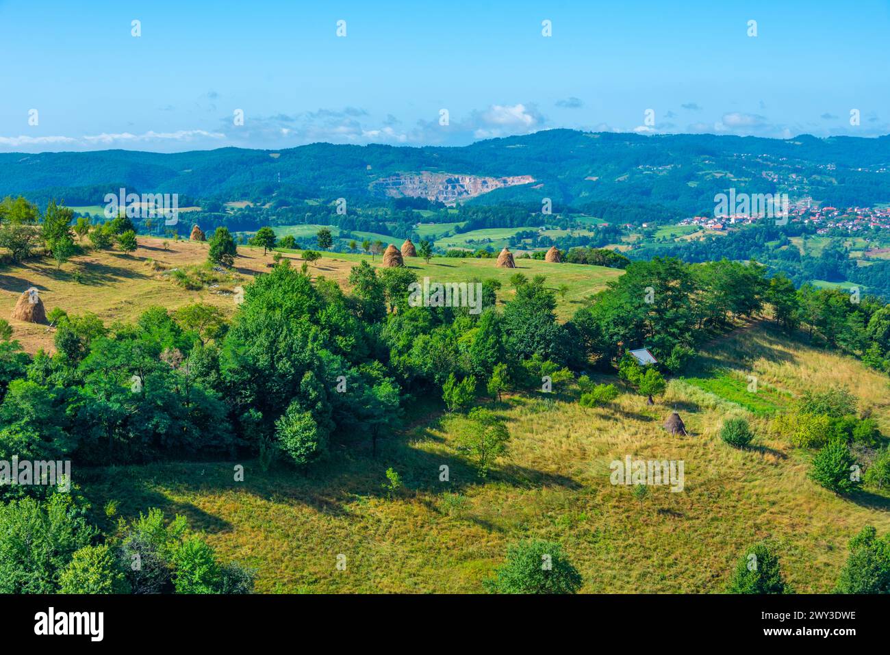 Panorama view of Bosnia countryside near Srebrenik in Bosnia and ...