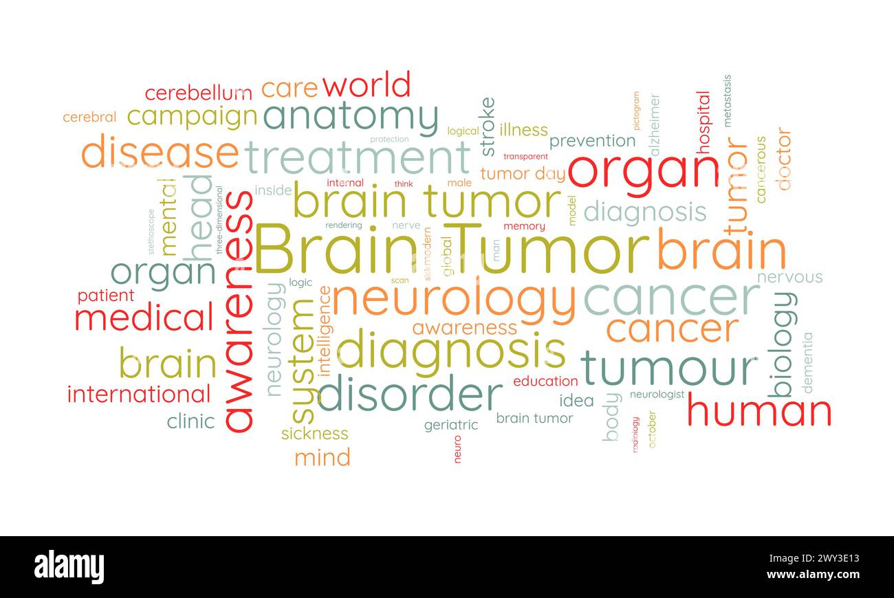 Brain Tumor word cloud template. Health and Medical awareness concept ...