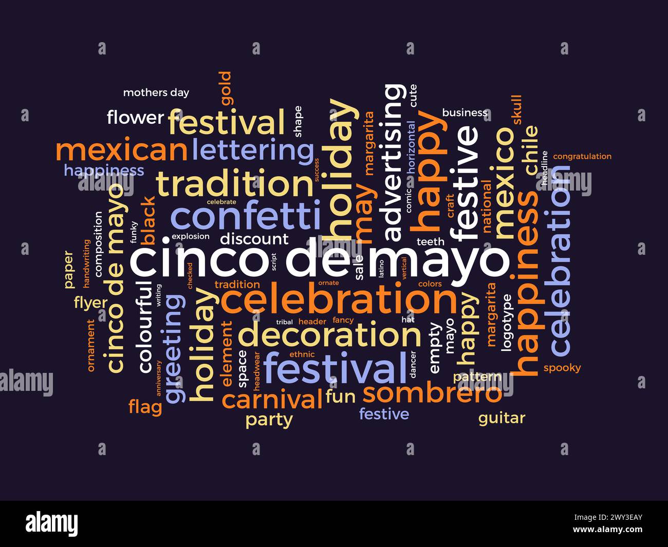 Cinco de Mayo word cloud template. Cultural concept vector background ...