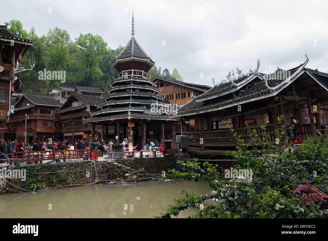 Zhaoxing village landscape, guizhou, china Stock Photo - Alamy