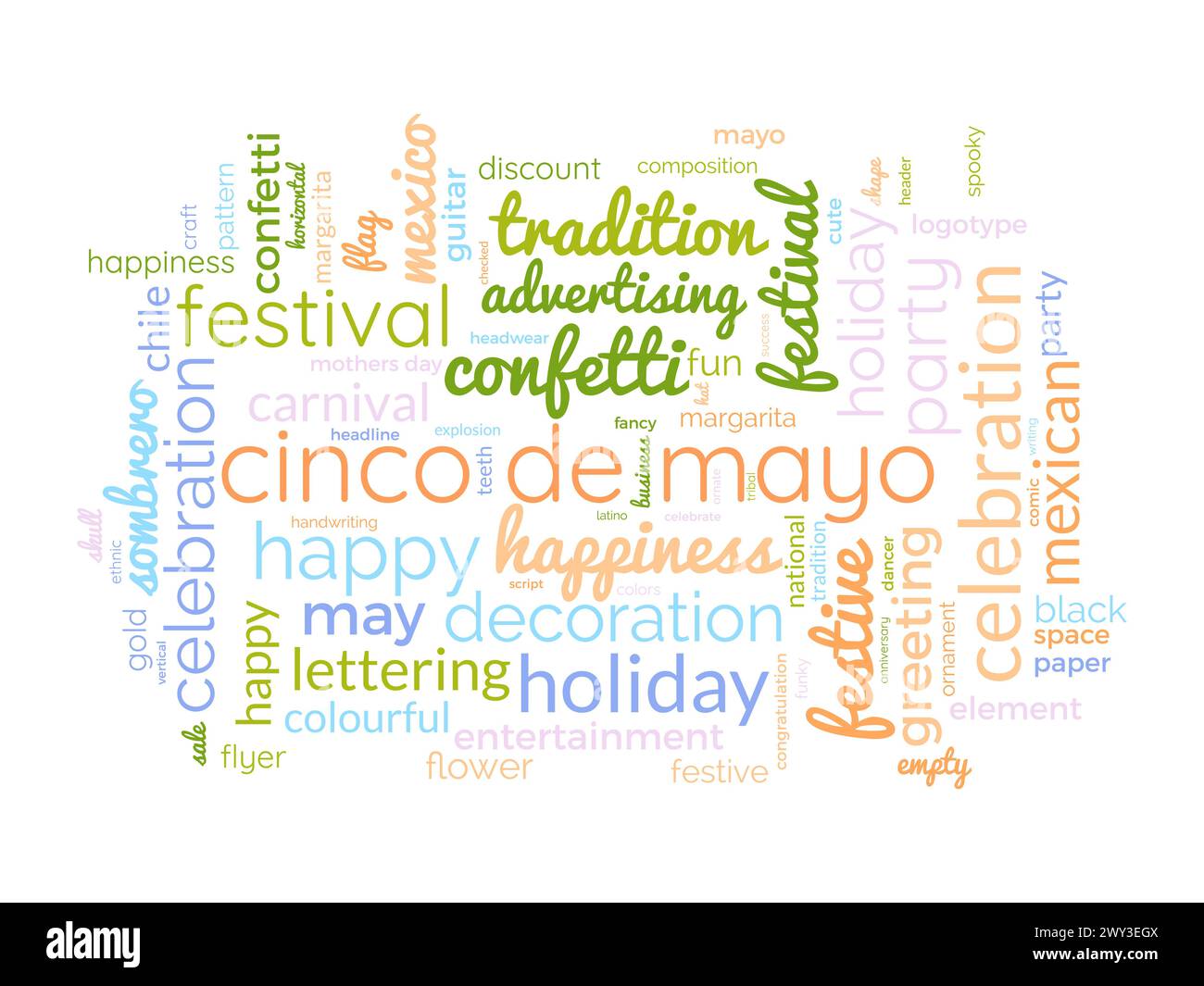 Cinco de Mayo word cloud template. Cultural concept vector background ...