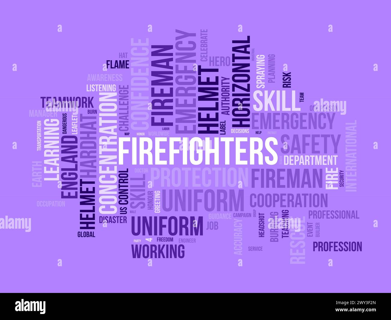 Firefighters Day word cloud template. Career awareness concept vector ...