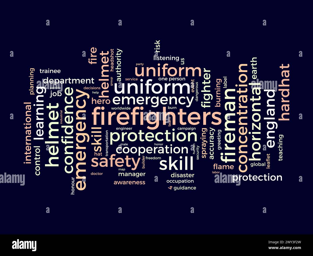 Firefighters Day word cloud template. Career awareness concept vector ...