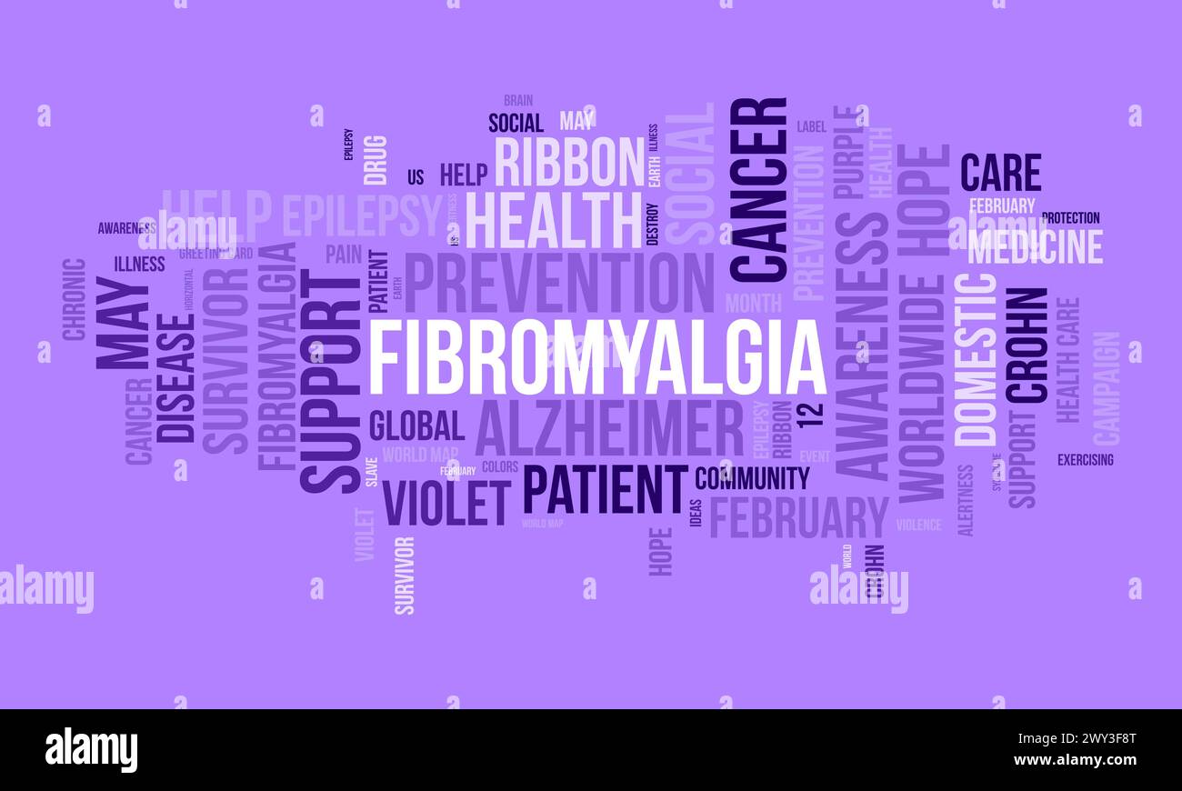 Fibromyalgia word cloud template. Health awareness concept vector ...