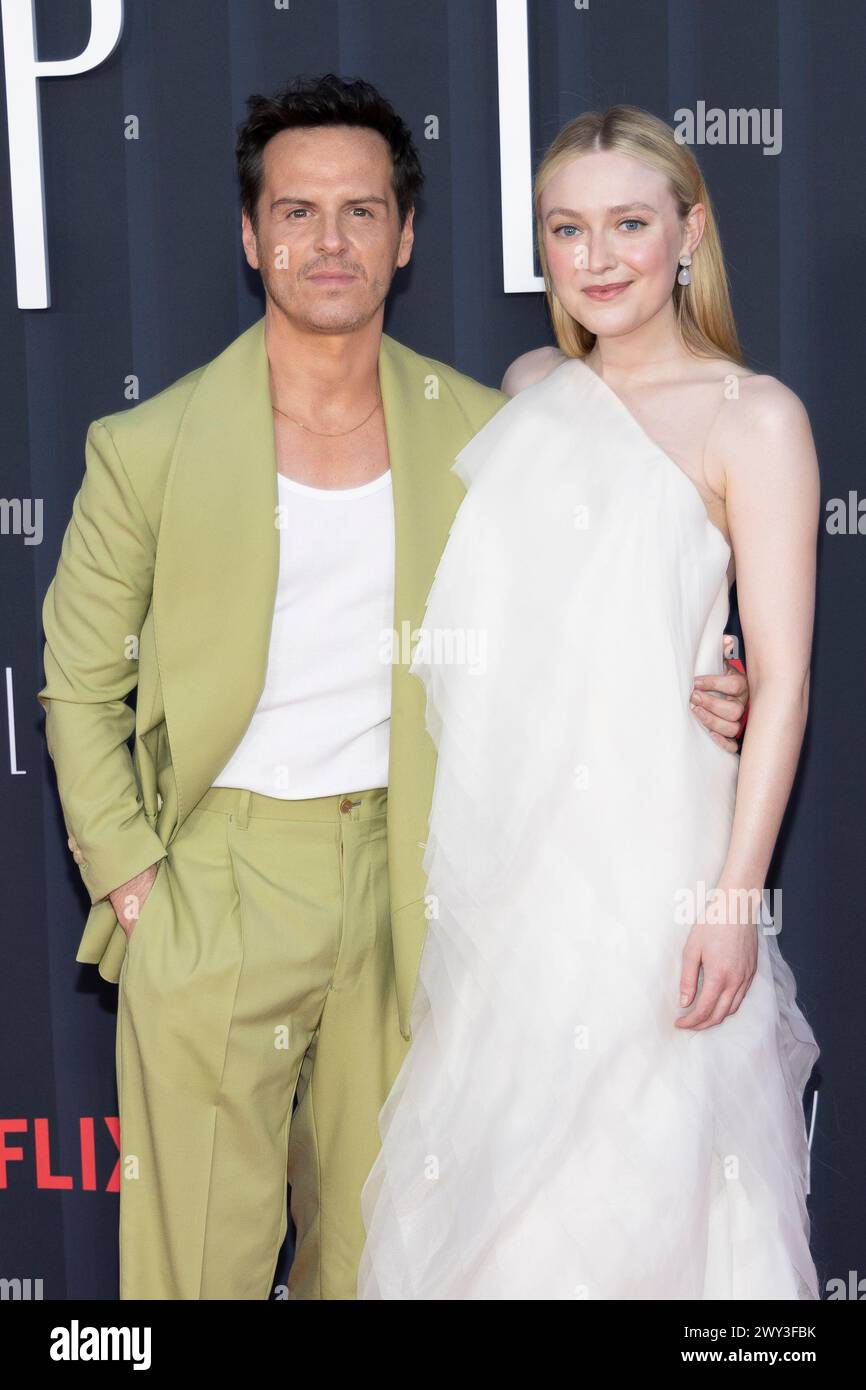 Los Angeles, USA. 03rd Apr, 2024. Andrew Scott and Dakota Fanning ...