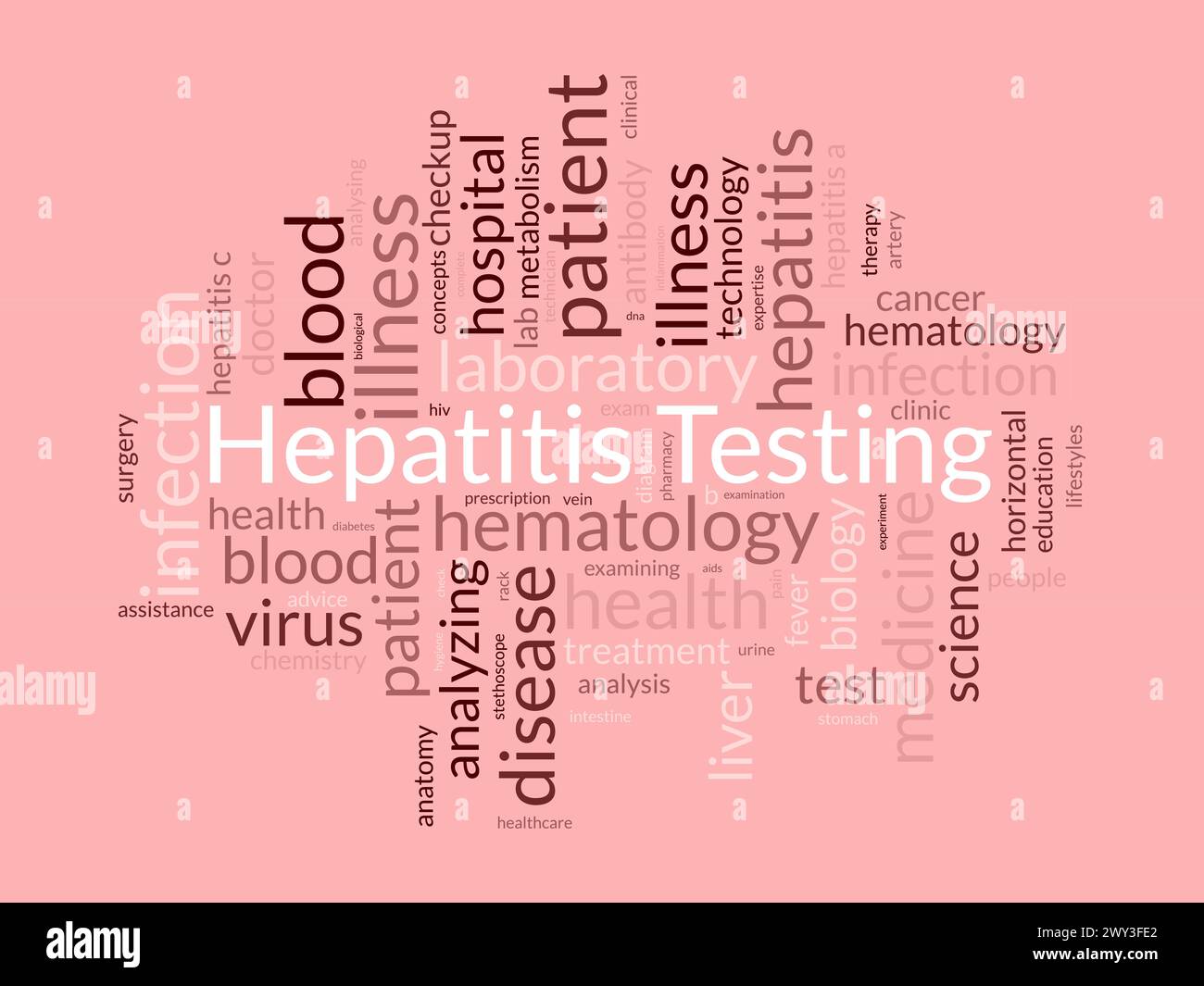 Hepatitis Testing word cloud template. Health and Medical awareness ...