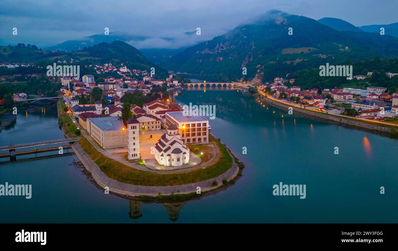 Night view of Andricgrad in Bosnia and Herzegovina Stock Photo - Alamy