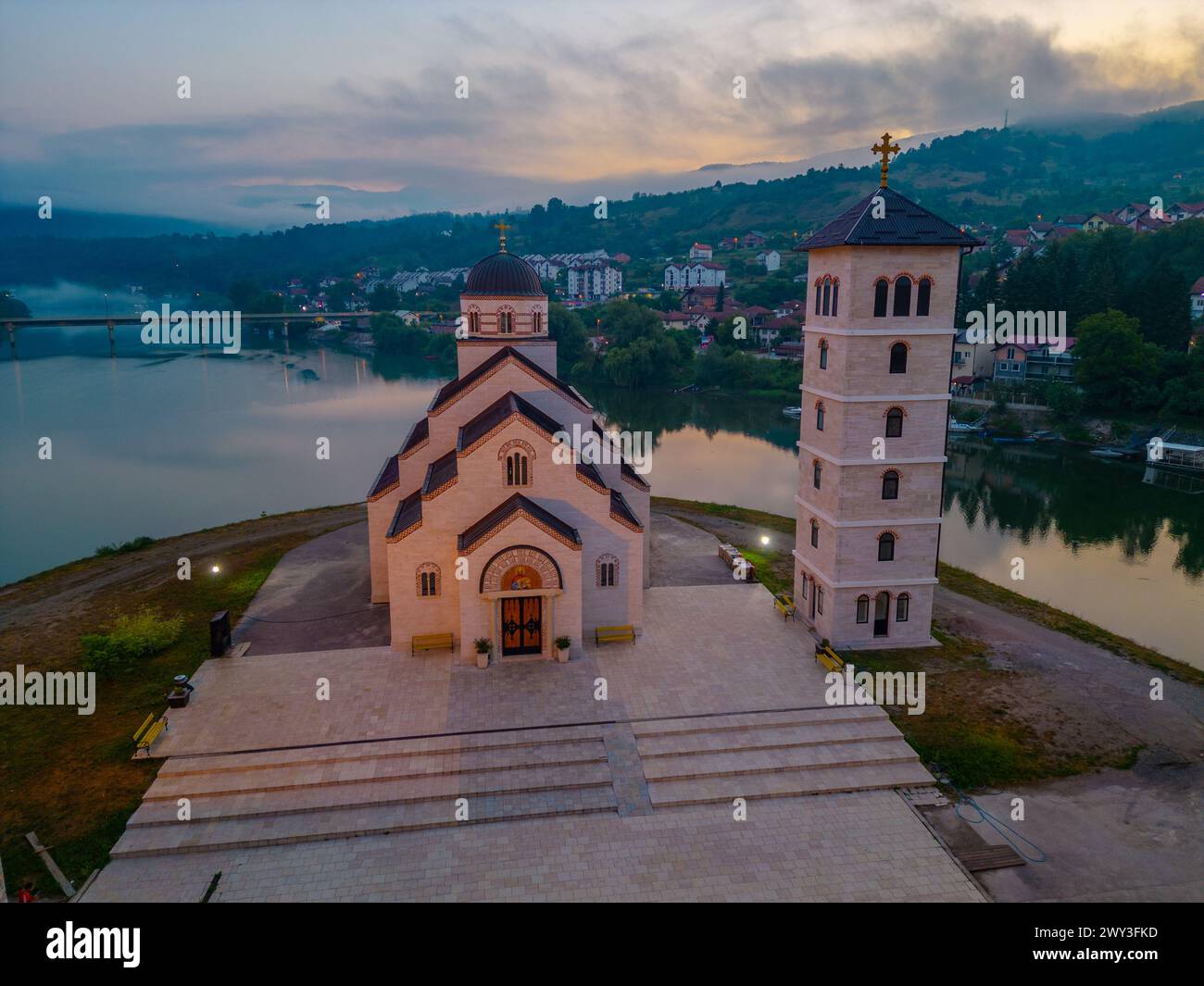 Night view of Andricgrad in Bosnia and Herzegovina Stock Photo - Alamy