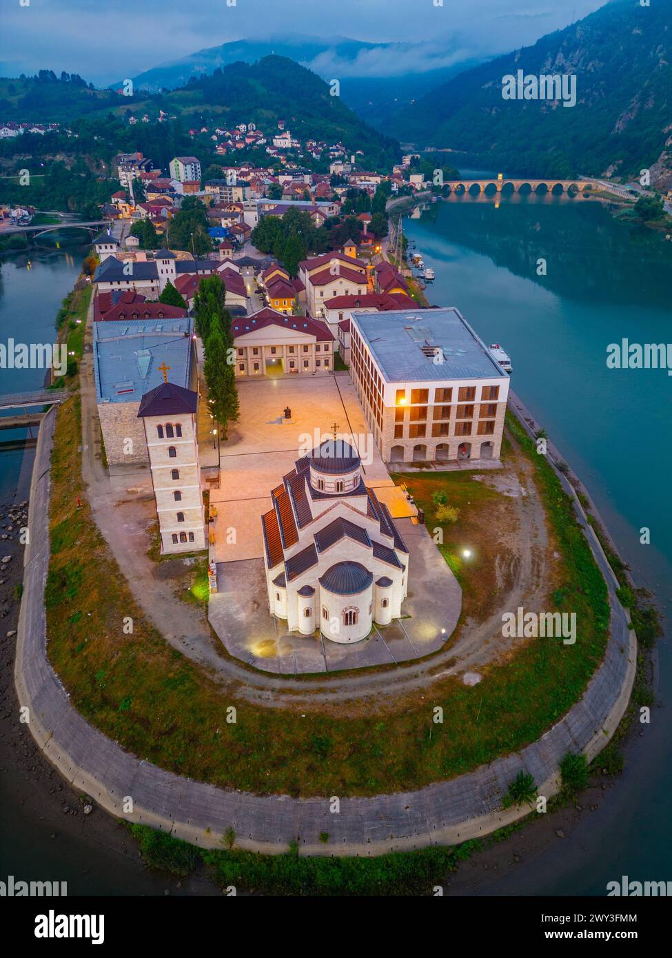 Night view of Andricgrad in Bosnia and Herzegovina Stock Photo - Alamy