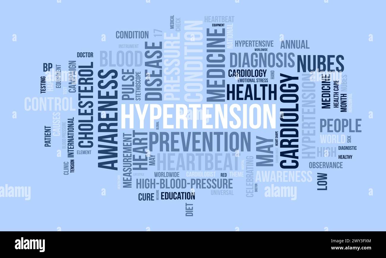 Hypertension word cloud template. Health awareness concept vector ...