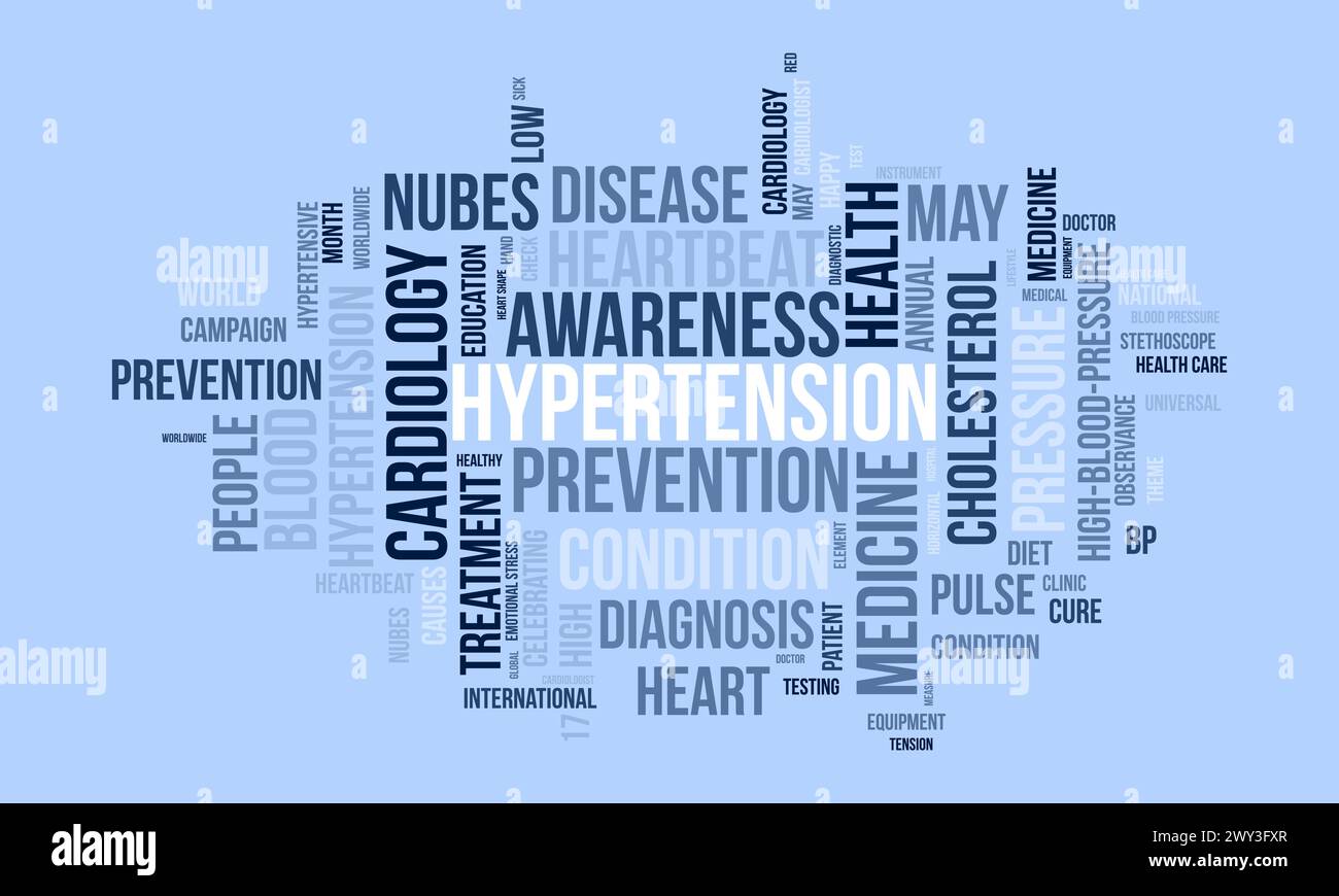 Hypertension word cloud template. Health awareness concept vector ...