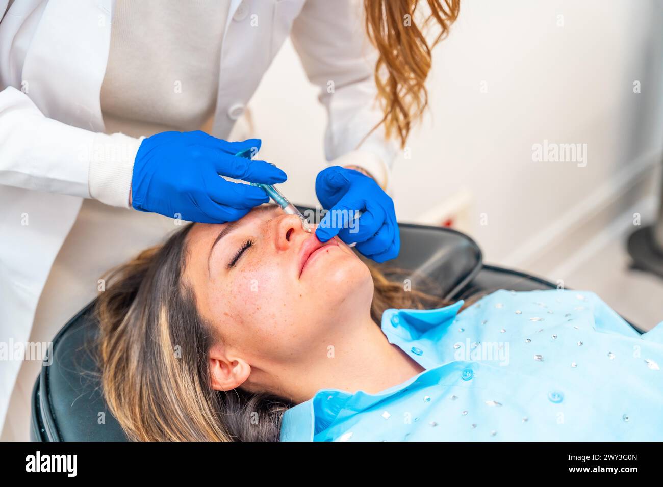 Botox face injection woman hi-res stock photography and images - Alamy