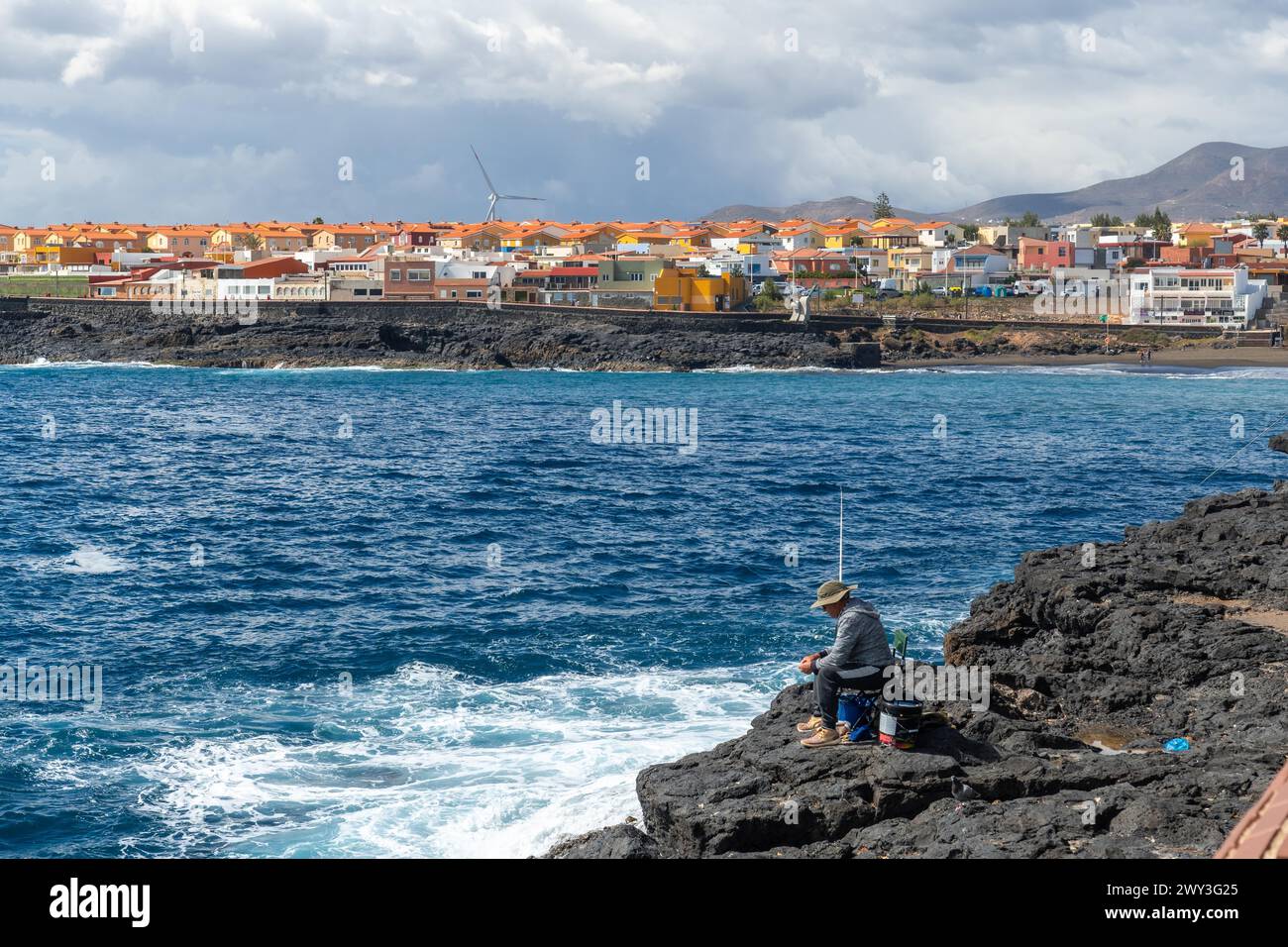 View of the beach from Bufadero de La Garita (Telde), Gran Canaria ...