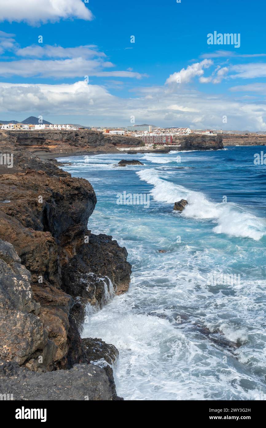 View of the beach from Bufadero de La Garita (Telde), Gran Canaria ...