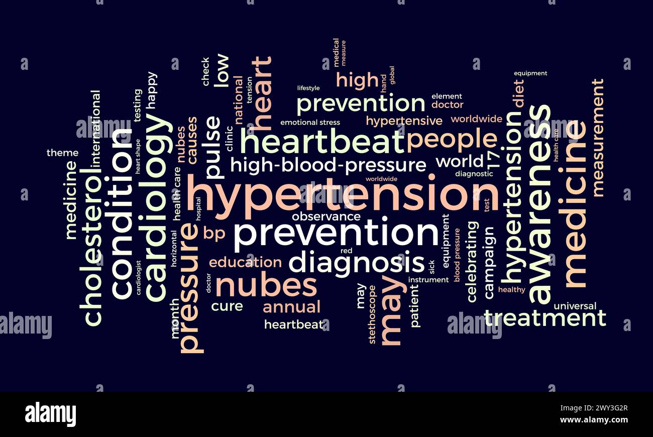Hypertension word cloud template. Health awareness concept vector ...