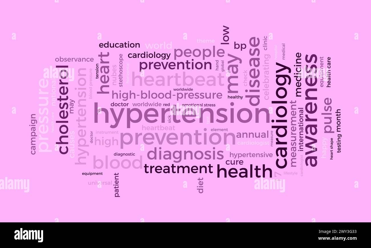 Hypertension word cloud template. Health awareness concept vector ...