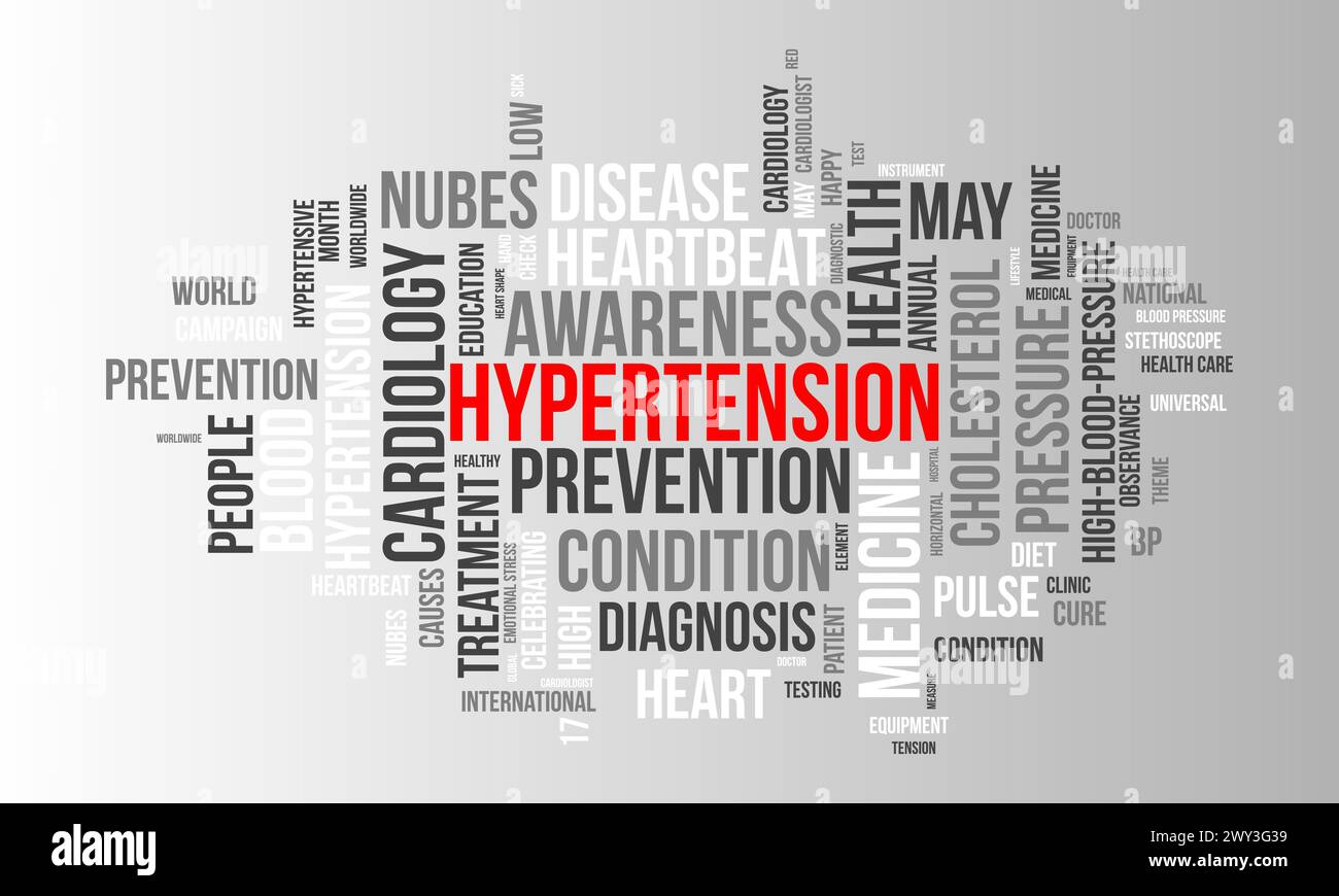 Hypertension word cloud template. Health awareness concept vector ...