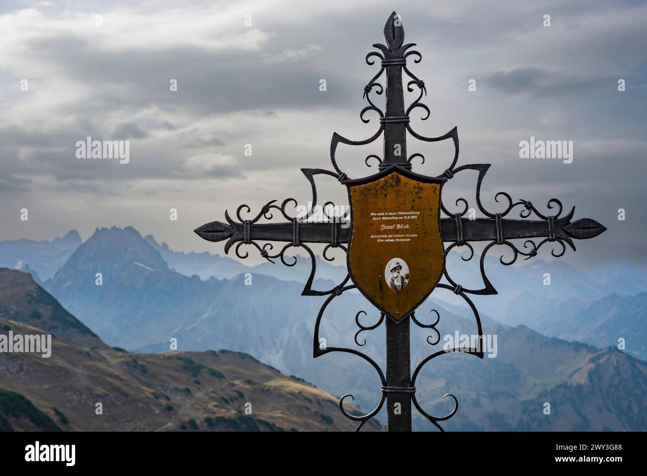 Cast-iron memorial cross for Josef Boeck, master shepherd of the rear ...