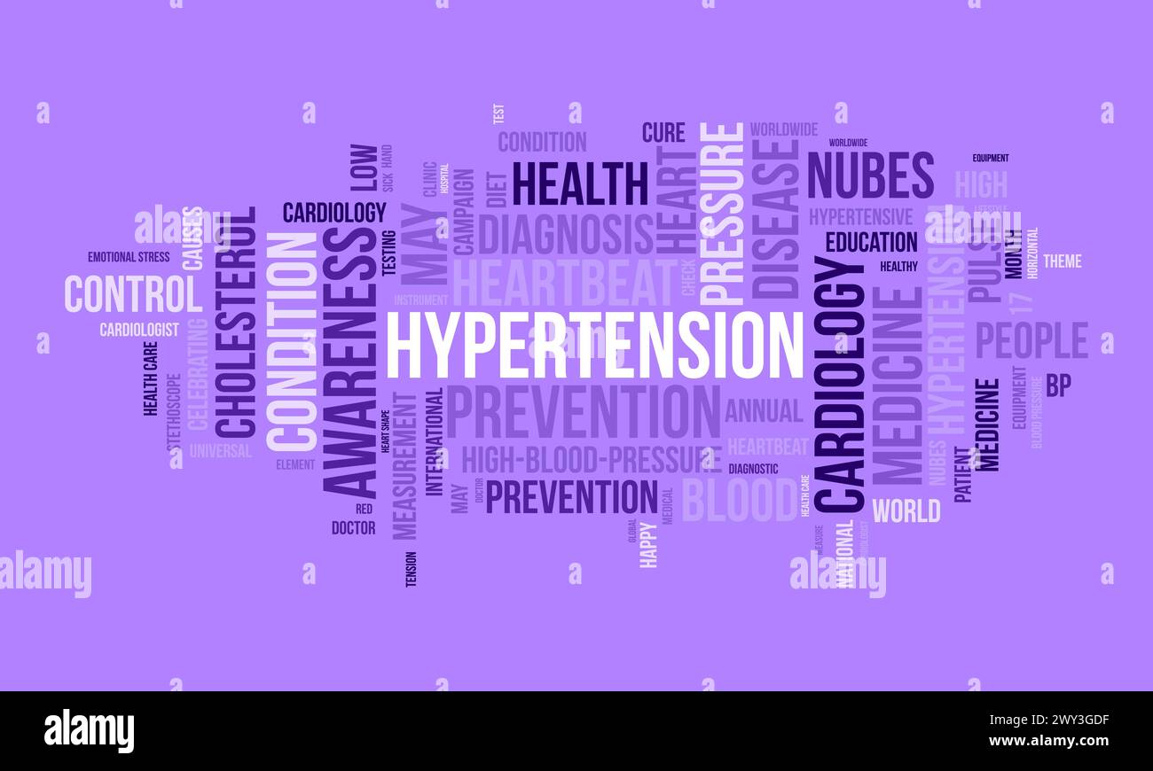 Hypertension word cloud template. Health awareness concept vector ...
