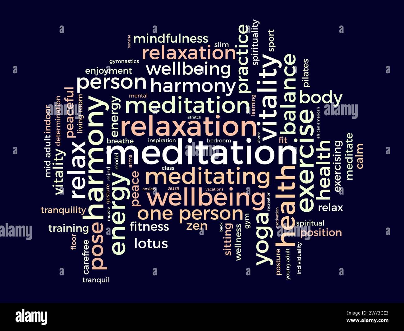 Meditation Day word cloud template. Health awareness concept vector ...