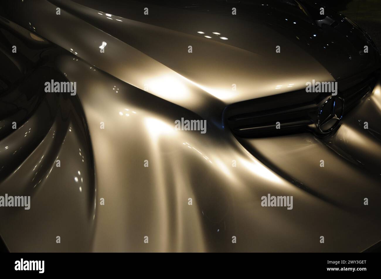 Close-up of a futuristic Mercedes-Benz vehicle with focussed design ...