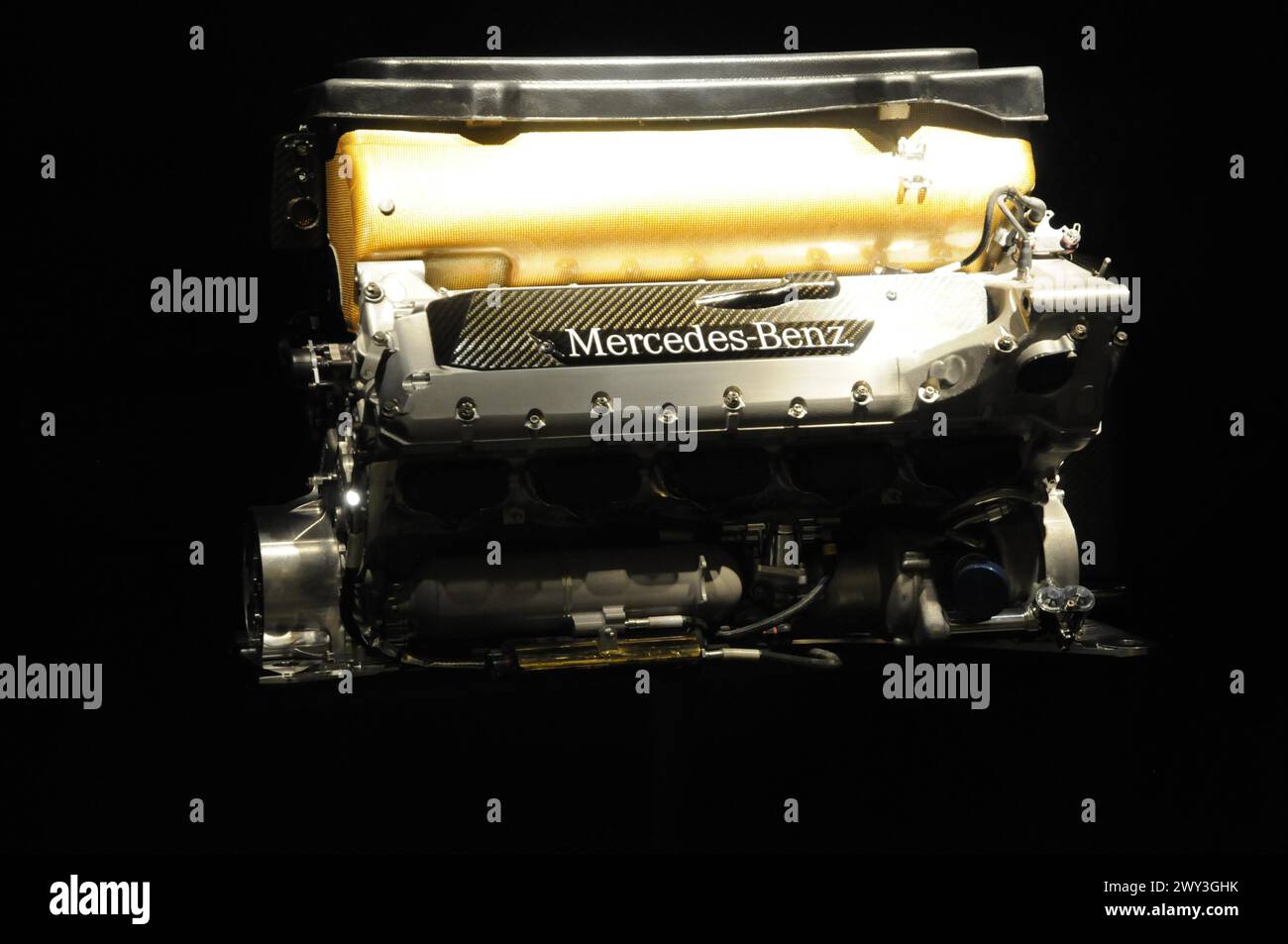 Museum, Mercedes-Benz Museum, Stuttgart, Highly detailed engine of a ...